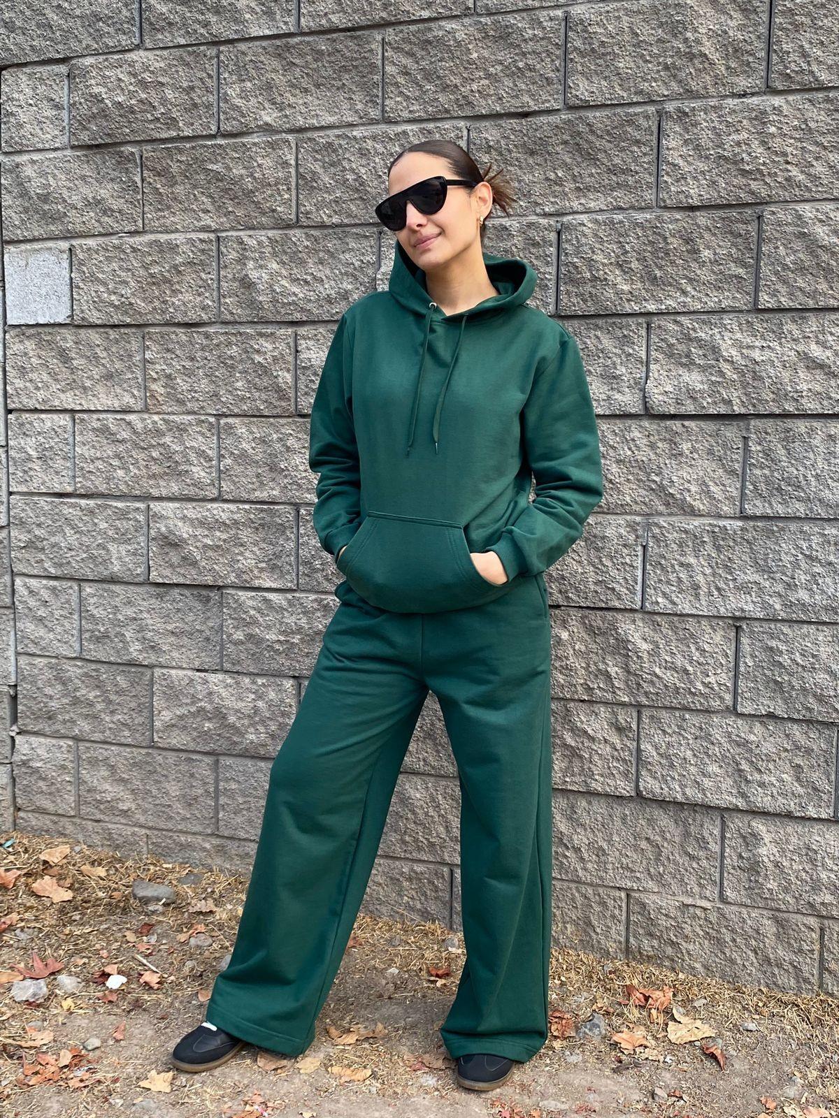 PALAZZO MAIA COLOR VERDE BOTELLA | By Perla